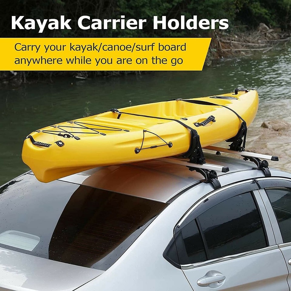 4 PCS Kayak Roof Rack Universal Canoe Boat Car SUV Truck Top Mount ...