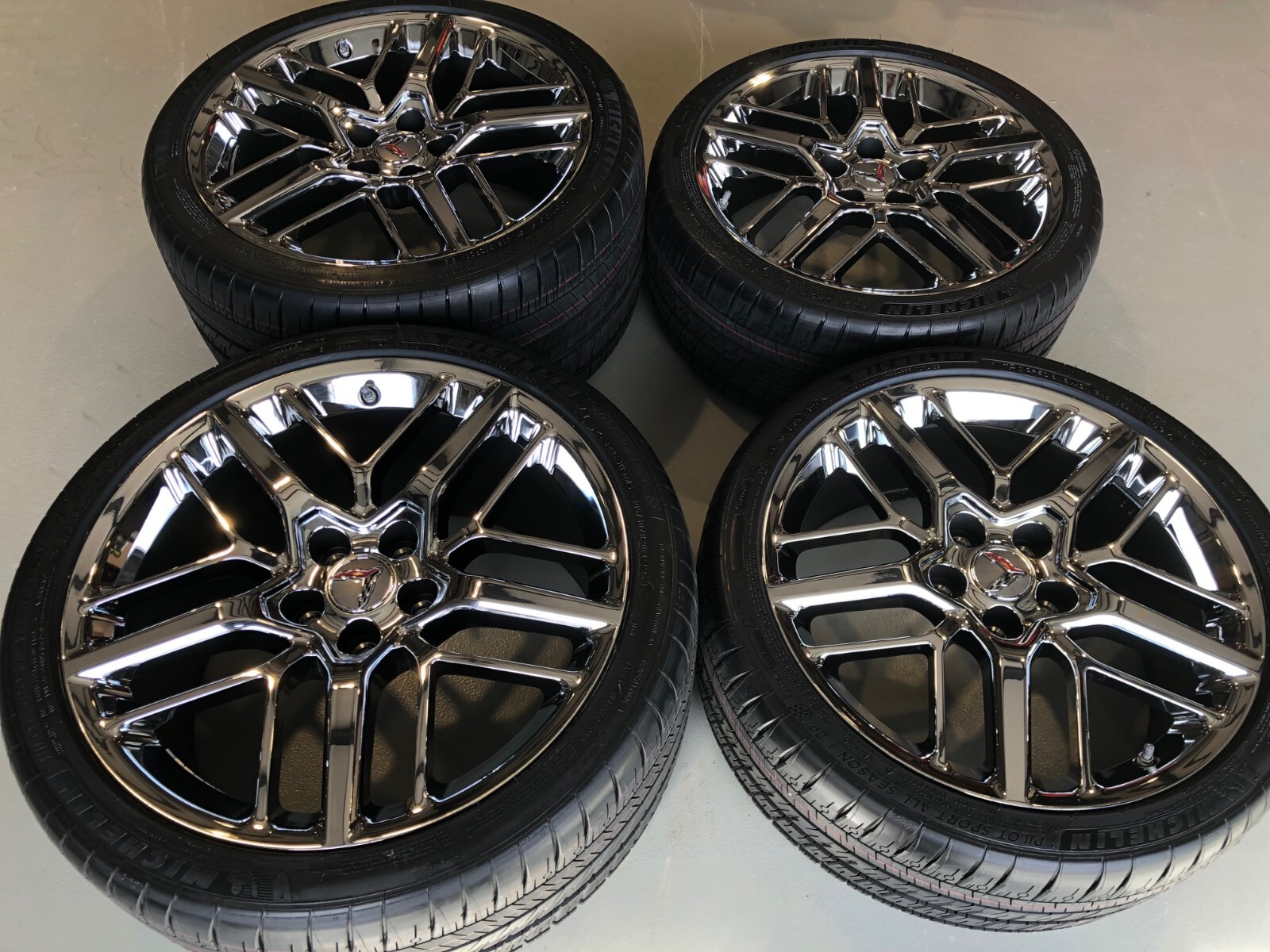 2024 2026 C8 Corvette Chrome Stingray Wheel Michelin All Season 4 Tire ...