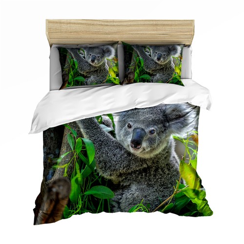 Koala 3D Single/Double/Queen/King Size Bed Doona/Duvet/Quilt Cover Set ...