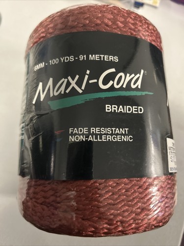 Maxi-Cord Braided Polypropylene 6mm 100YDS 91 Meters Macrame Dusty Rose ...