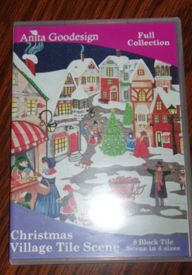 Anita Goodesign Design Disk "Christmas Village Tile Scene" | eBay