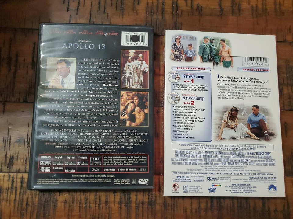 Tom Hanks DVDs Forrest Gump 2 DVD set and Apollo 13 97361564449 | eBay