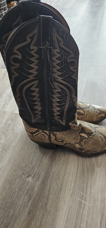 Vintage Justin PYTHON Snakeskin Western Cowboy Boots Size 9.5 D | eBay