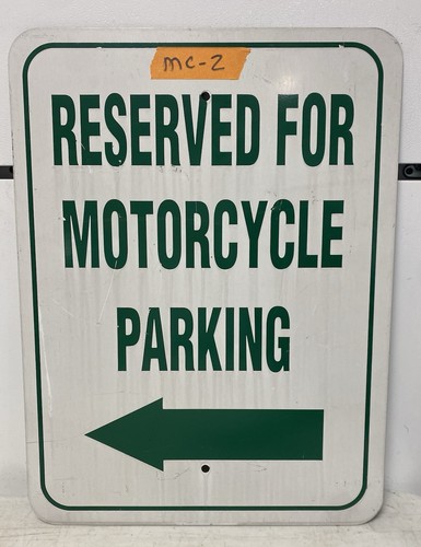 Authentic Retired Street Road Sign 24"x18" Reserved Motorcycle Parking ...
