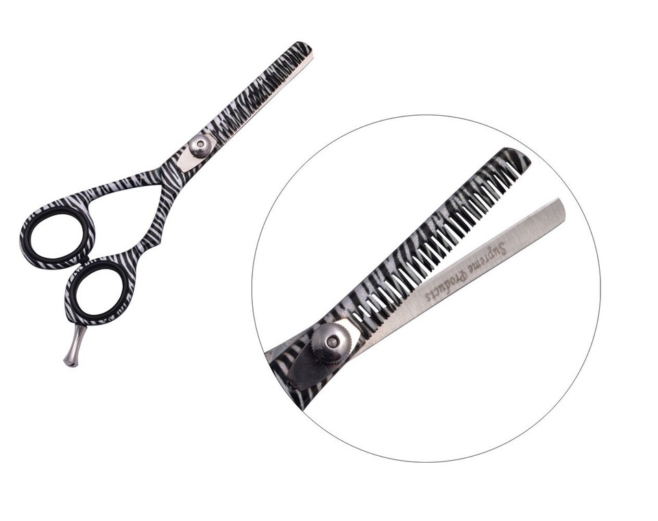 5.5" Professional Barber Zebra Razor Edge Hair Cutting Shears Scissors ...