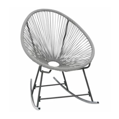 Outdoor Rocking Moon Chair Grey Poly Rattan | eBay Australia