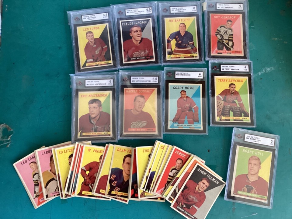 VINTAGE 1958/59 TOPPS HOCKEY CARD COMPLETE SET BOBBY HULL ROOKIE RC ...