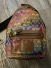 Coach Carrie Backpack 23 in Rainbow Signature Canvas | eBay