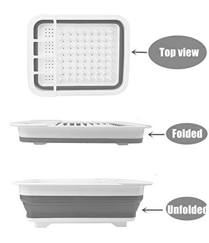 Collapsible Drying Dish Rack, Silicone Dish Drainer Dinnerware Basket ...