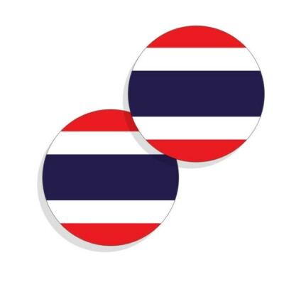 Thailand Flag Stickers Flag Decals Round Indoor Outdoor Circles 4 pack ...
