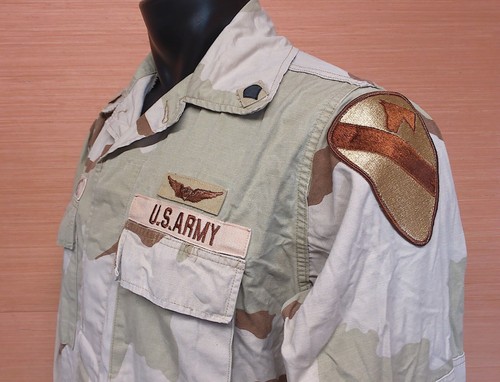 US Army 1st Cavalry SPC Rank Desert DCU 3 Color Camo Jacket Coat Sz ...