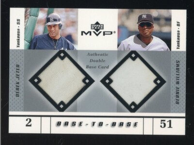 2003 UD MVP Derek Jeter Bernie Williams Base to Base Dual Game Used ...