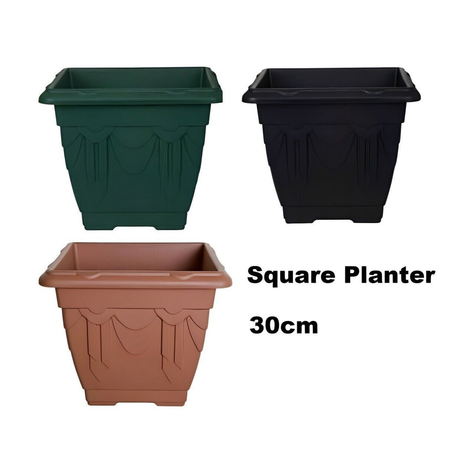 Venetian Plastic Plant Flower Pots Square Rectangular Garden Planter ...
