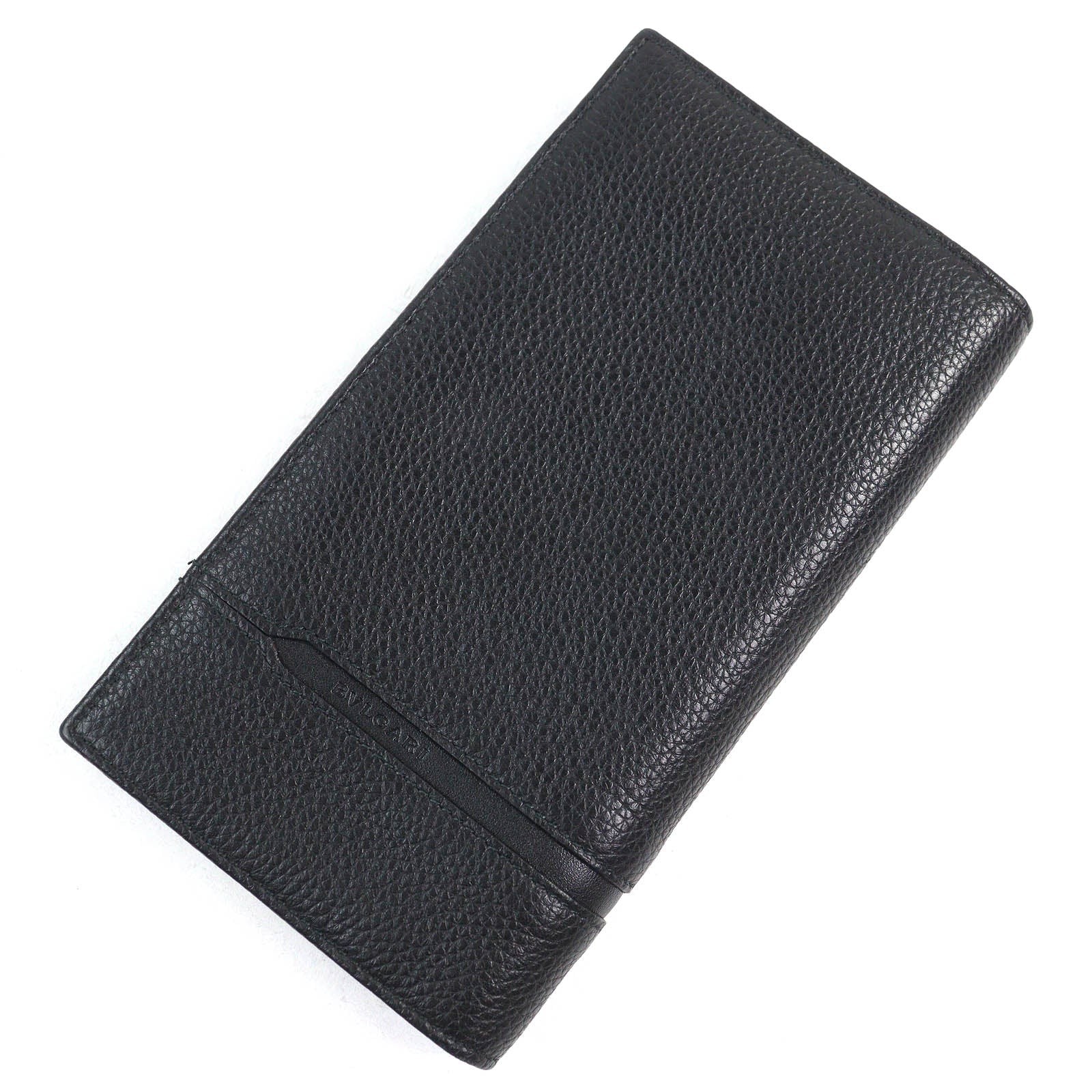 Bvlgari Octo Logo Embossed Leather Long Wallet Men Bl… - Gem