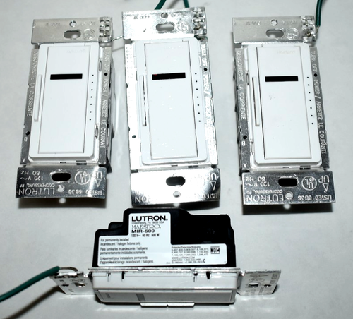 Lot of 4 Lutron Maestro IR MIR-600M-WH Dimmer w/o Remote Open Box (BLK ...