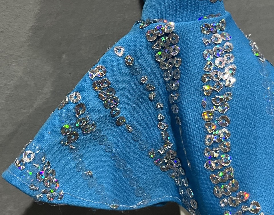 Vintage Doll Dress Ball Gown Blue Sequin Fits 11.5" or similar Fashion ...
