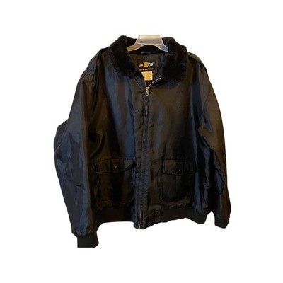 Law Pro Quartermaster Men's Black Police Bomber Jacket Faux Fur Collar ...