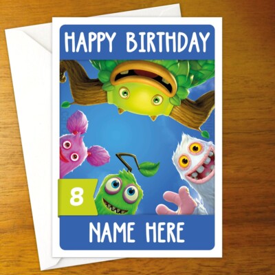 MY SINGING MONSTERS Personalised Birthday Card • video game entbrat ...