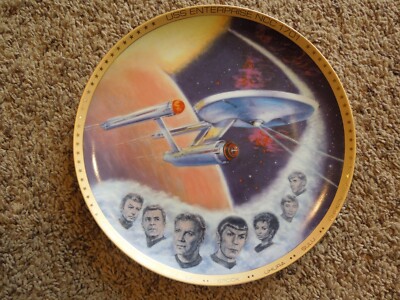 USS Enterprise Star Trek and Crew Decorative Collectors Plate W/ COA | eBay
