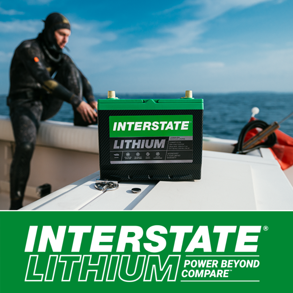 Interstate Batteries 12V 100Ah Group 24M Lithium Marine Dual Purpose DC ...