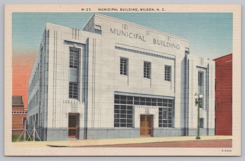 State View~Front Of Municipal Building In Wilson North Carolina~Vintage ...