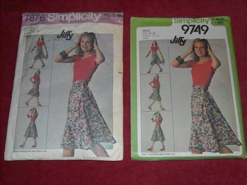 🌻SIMPLICITY #7876 or 9749-LADIES RETRO JIFFY FRONT WRAP SKIRT PATTERN ...