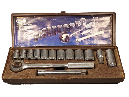 Vintage Easco 1/2" Drive SAE 14 Piece Impact Socket Set USA 7/16" to 1 ...