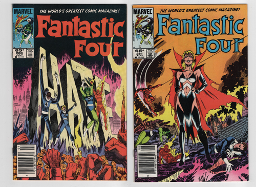 FANTASTIC FOUR #280 & #281 1ST APP MALICE NEWSSTAND 1985 COMICS MARVEL ...