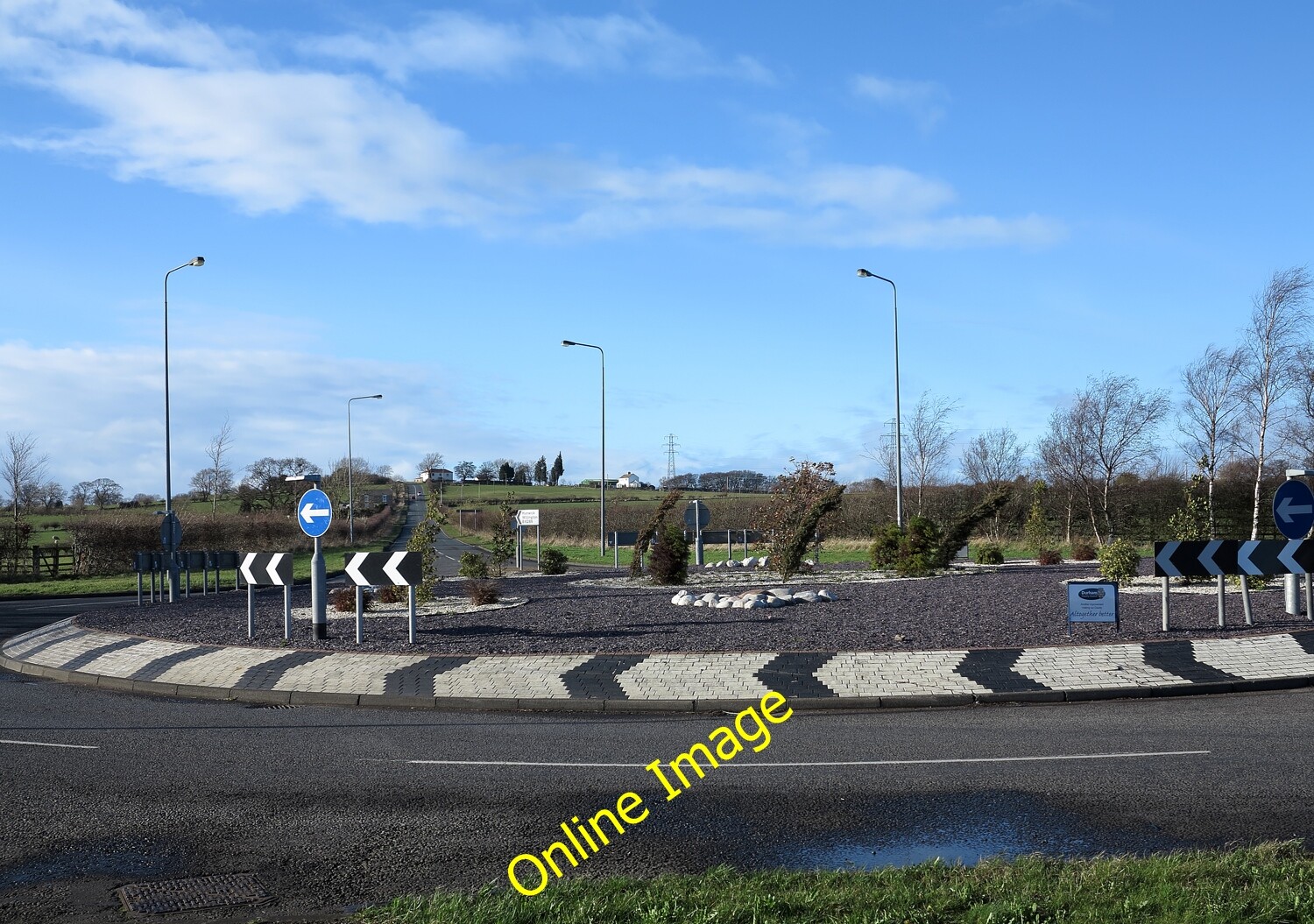 Photo 6x4 B6286 beyond roundabout Hunwick To the north-west of Bishop ...