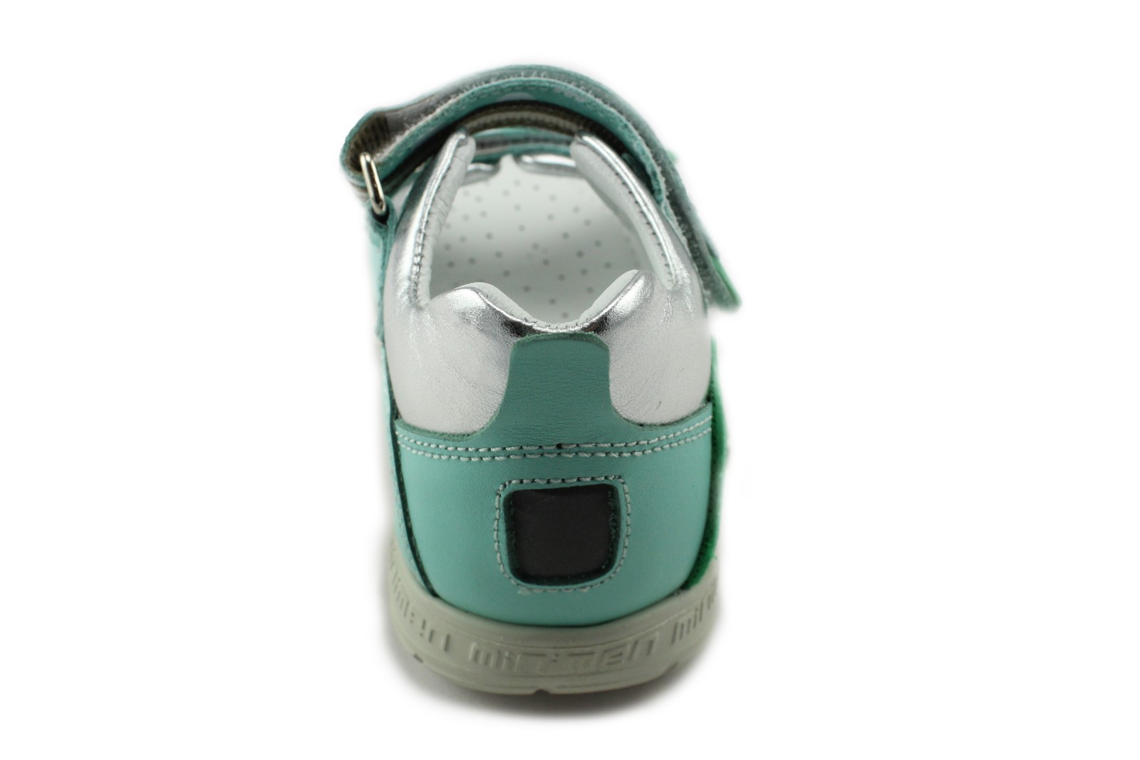 Minimen Girls Open toe leather sandals (4301-13-6A Turquoise) Made in ...