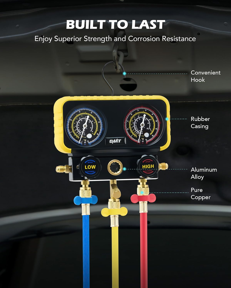 R410a Gauges, AC Manifold Gauge Set for R22 R32 410A 134A Refrigerant ...