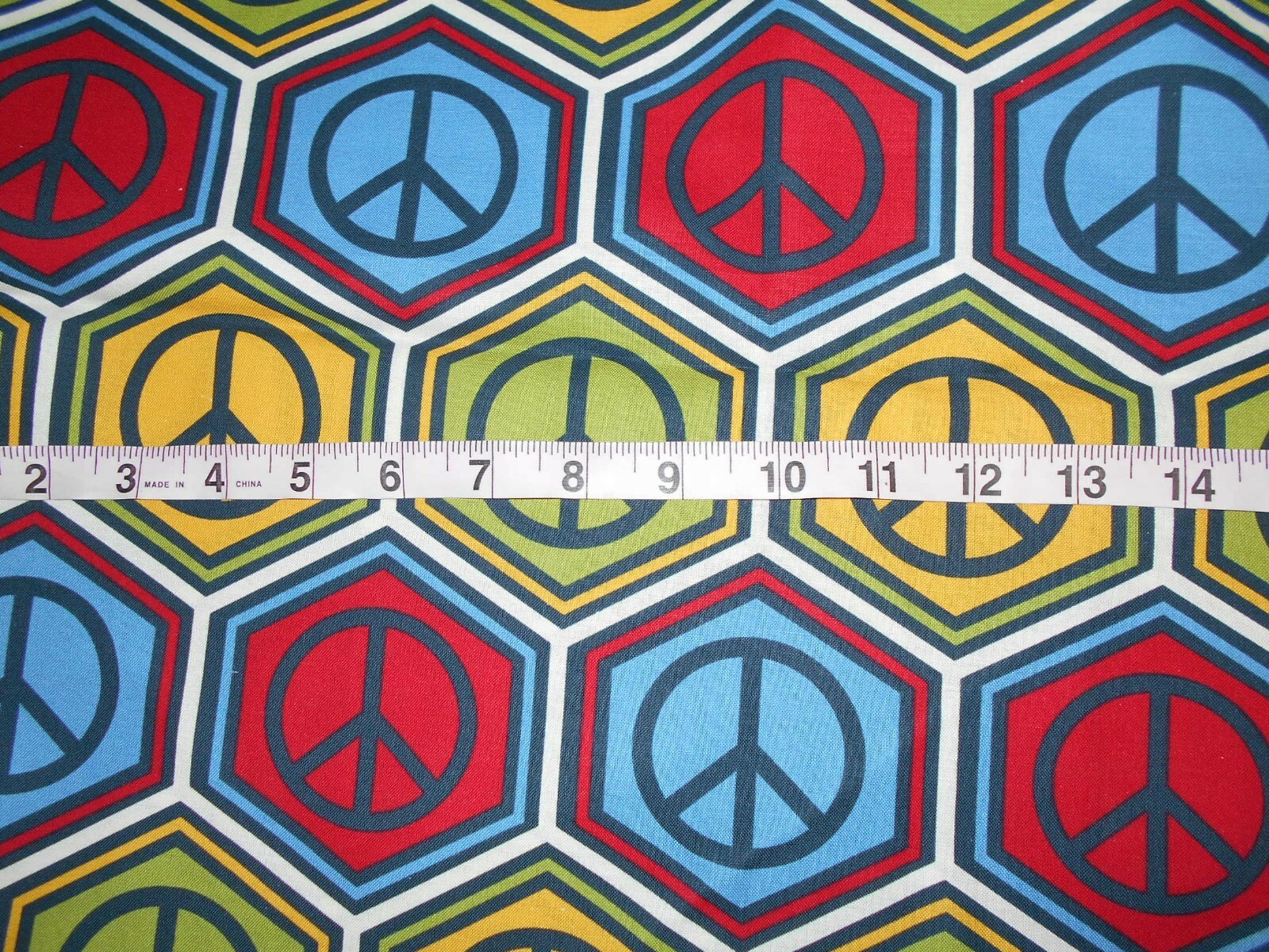Retro Peace Signs Cotton Fabric Out of Print by the Half Yard Out of ...