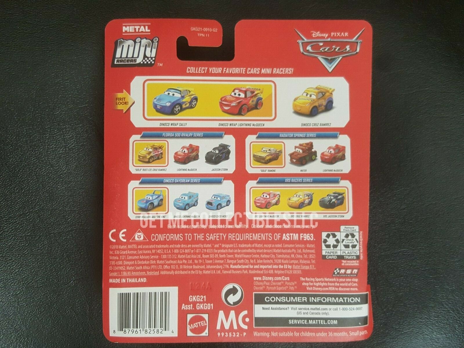 DISNEY PIXAR CARS MINI RACERS DINOCO WRAP SALLY MCQUEEN CRUZ 3 PACK ...
