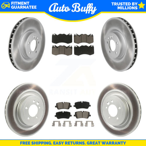 Front Rear Coated Disc Brake Rotors & Ceramic Pad Kit For Land Rover ...