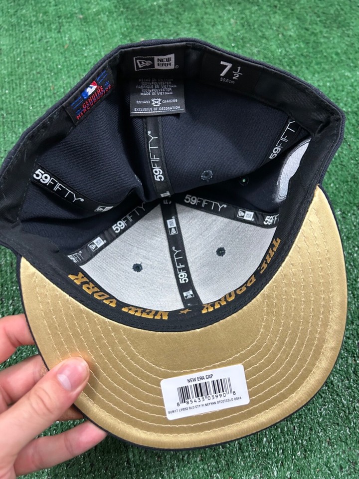 New York Yankees New Era 59FIFTY Cap Sz 7 1/2 Gold Police CIA Side ...