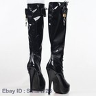 Womens 15cm High Heel Patent Leather Lace Up Lockable Platform Boots ...