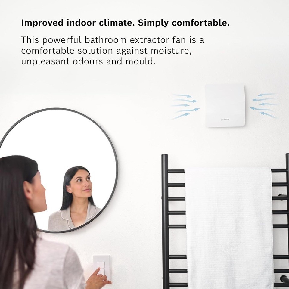 NEW BOSCH 1500 DH W100 Bathroom Extractor Fan In White -Z03 | eBay UK
