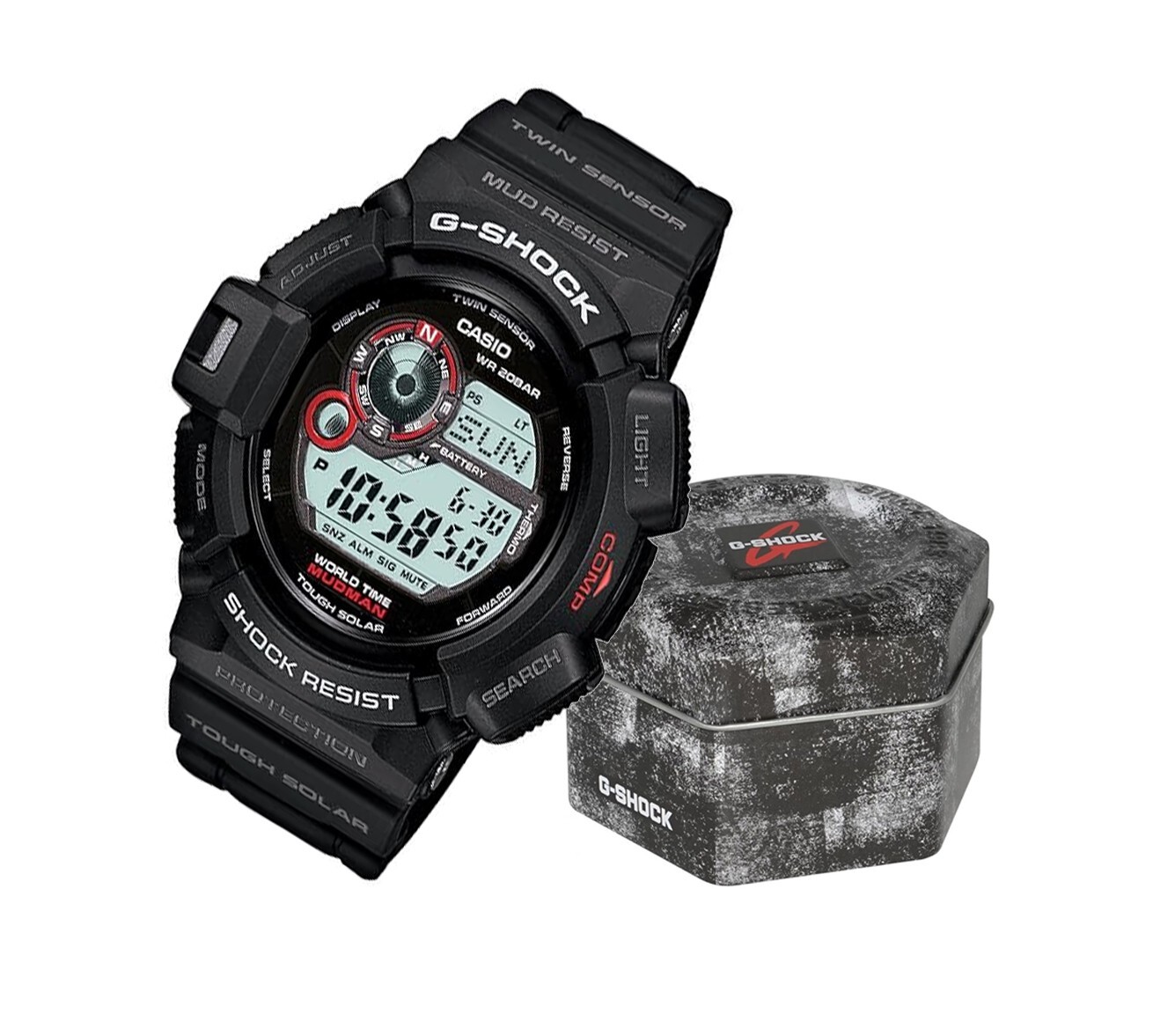 Casio G9300-1 Solar Powered Wristwatch, G-Shock Mudman Watch - Open Box ...