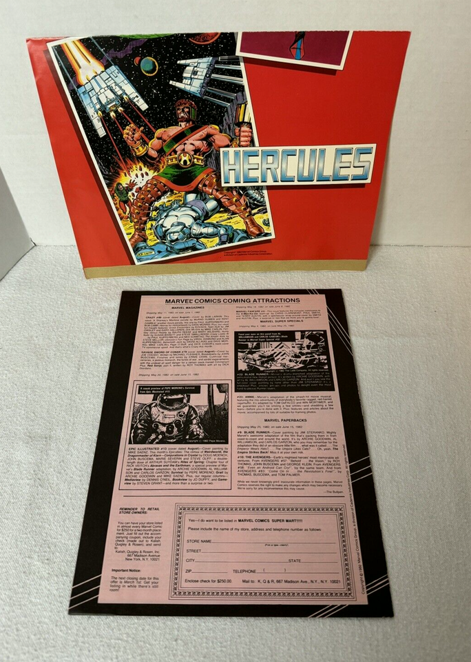 1982 Wolverine Sales Poster and Marvel Coming Attractions Insert | eBay