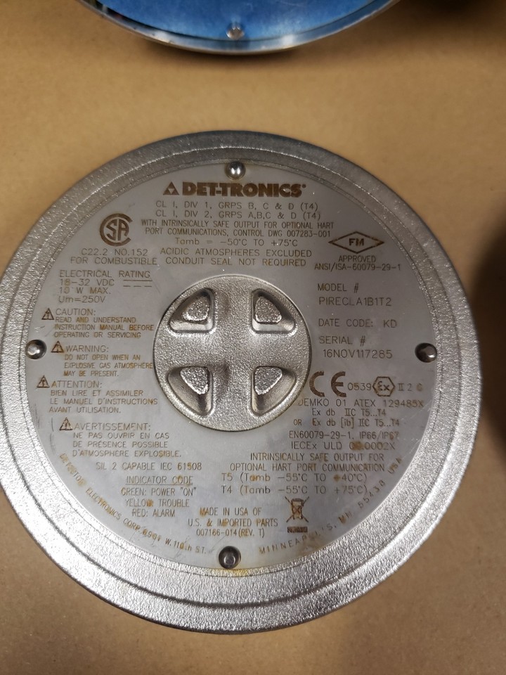 DET-TRONICS PIRECLA1B1T2 Methane GAS Detector DETRONICS HAZARDOUS ...