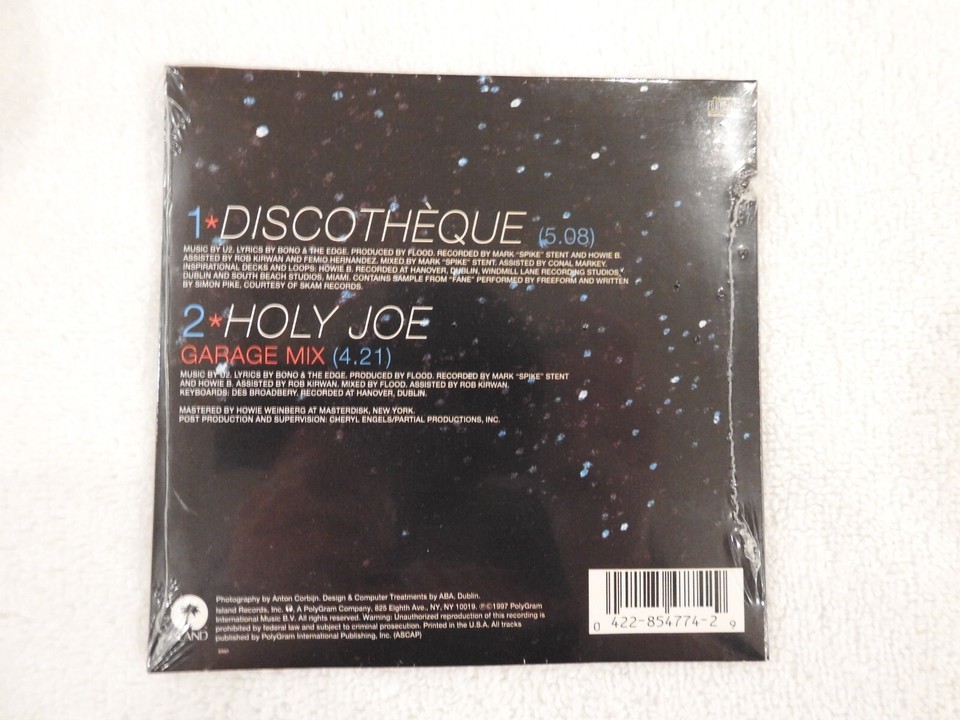 U2 " Discotheque Holy Joe (Garage Mix)" BRAND NEW CD SINGLE! SEALED ...