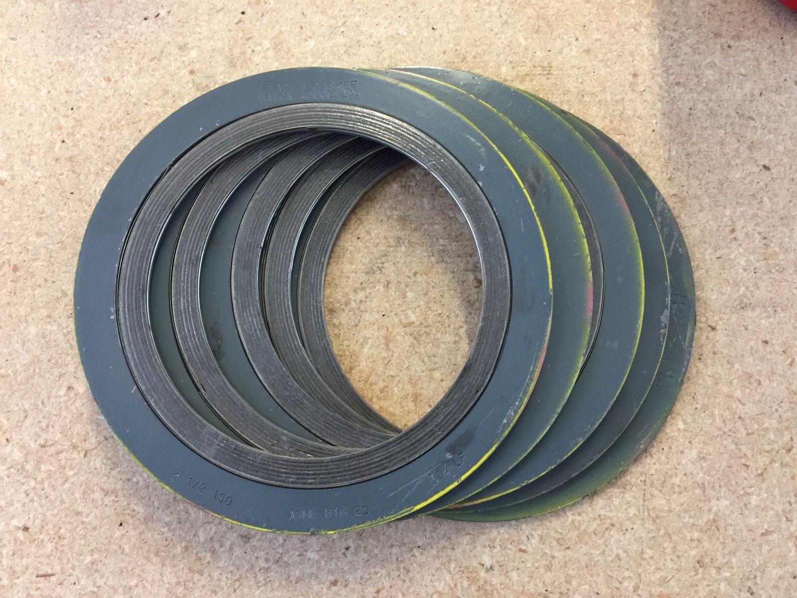 (Qty 5) 3-1/2" 150 ASME B16.20 304LF LEADER GASKET | eBay