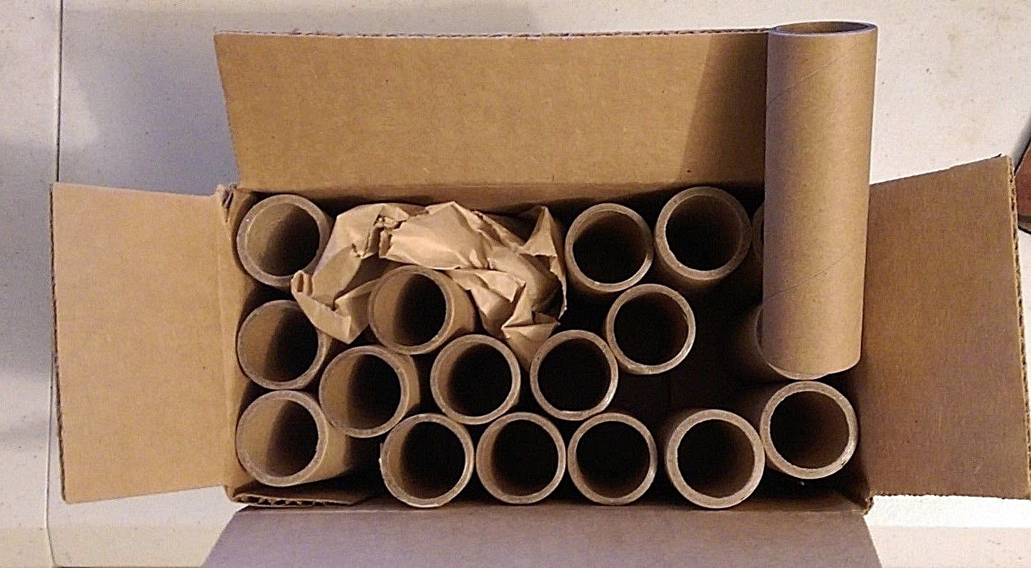 Pkg of 15 STURDY CARDBOARD TUBES 4" long x 1-1/8" round (1" inside diam ...