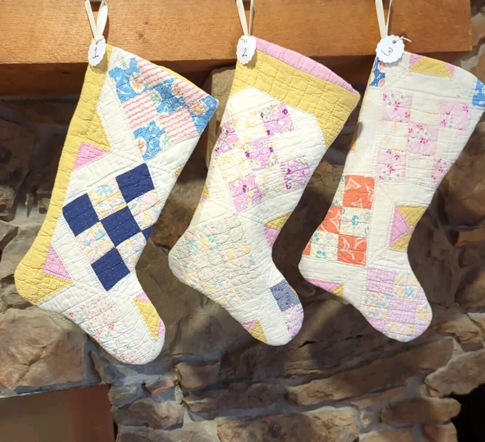 Repurposed Antique Quilt Handmade Christmas Stocking Mix and Match for ...