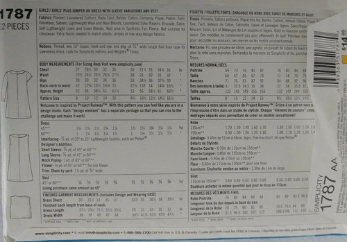 Simplicity Pattern 1787 Project Runway Girls Dress Vest Sizes 8 10 12 ...