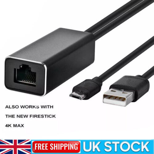 For Amazon Fire Stick 4K OTG Cable Adapter USB to Ethernet LAN Internet ...