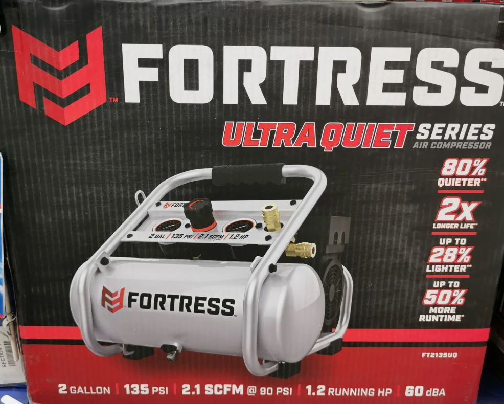 2 Gallon 135 PSI Ultra Quiet Oil Free Professional Jobsite Air ...