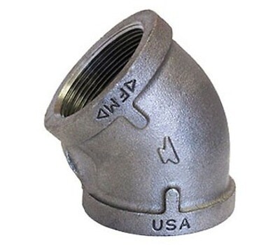 Cai Anvil 1/2 In. Female Black Malleable Iron 45-Degree Elbow ...