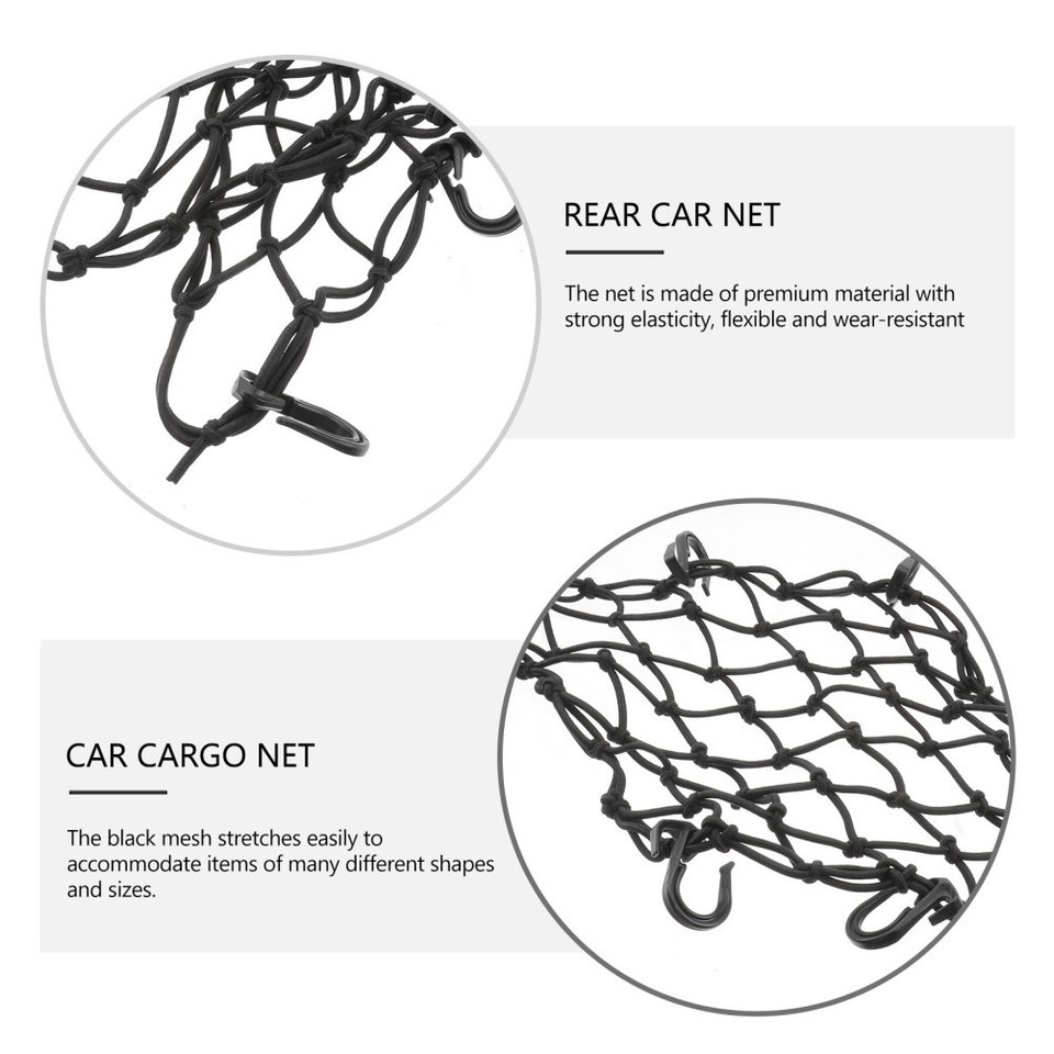 Adjustable Heavy-Duty Cargo Net Bike Bungee Cord Car Storage Luggage ...