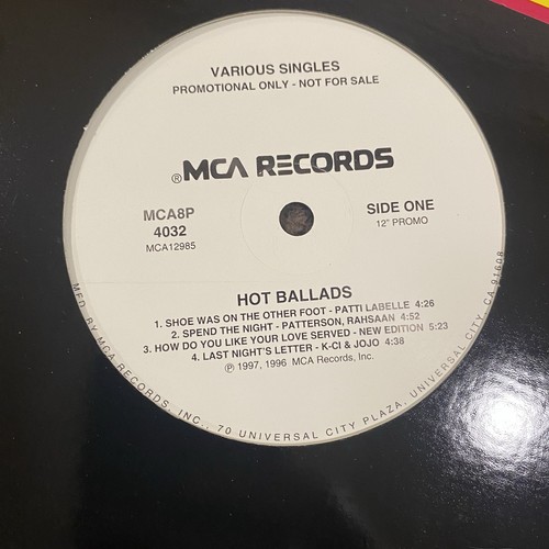 HOT BALLADS mca 12” compilation of various singles 90s ballad r&b funk ...